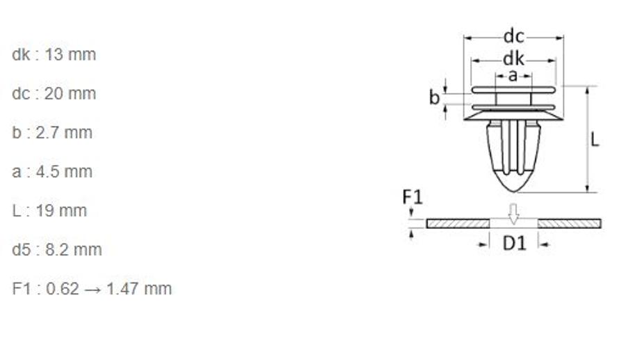 Citroen, Peugeot, Volvo kárpitrögzítő patent többféle típushoz OE ...
